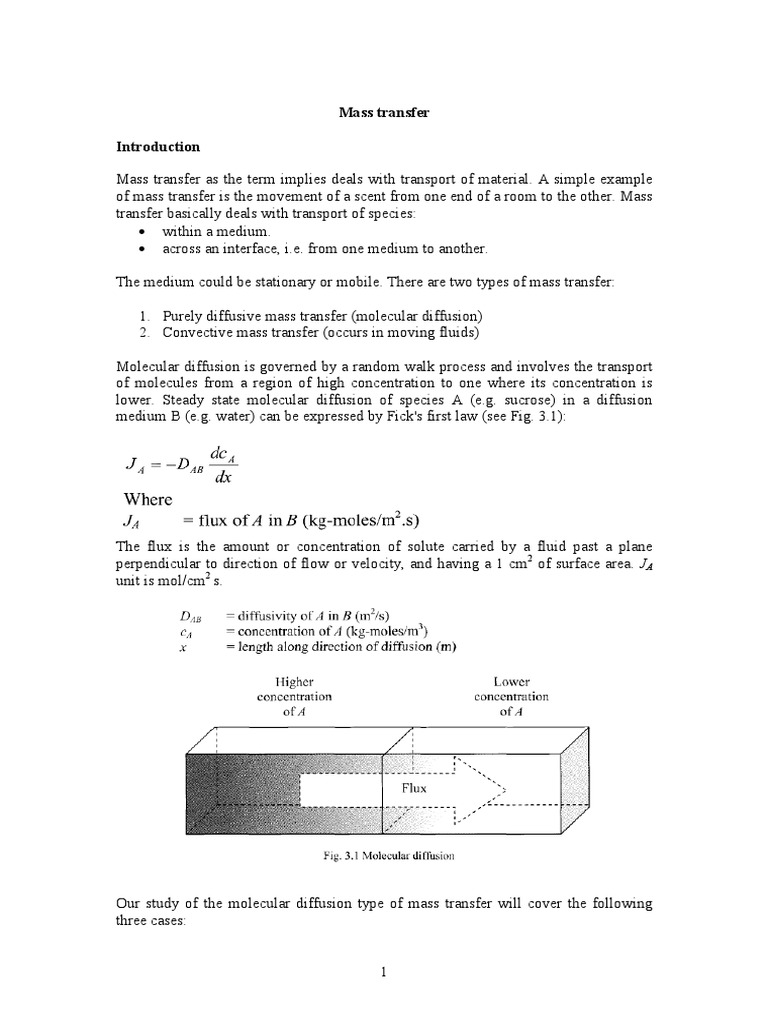 Mass Transfer | PDF | Diffusion | Porosity
