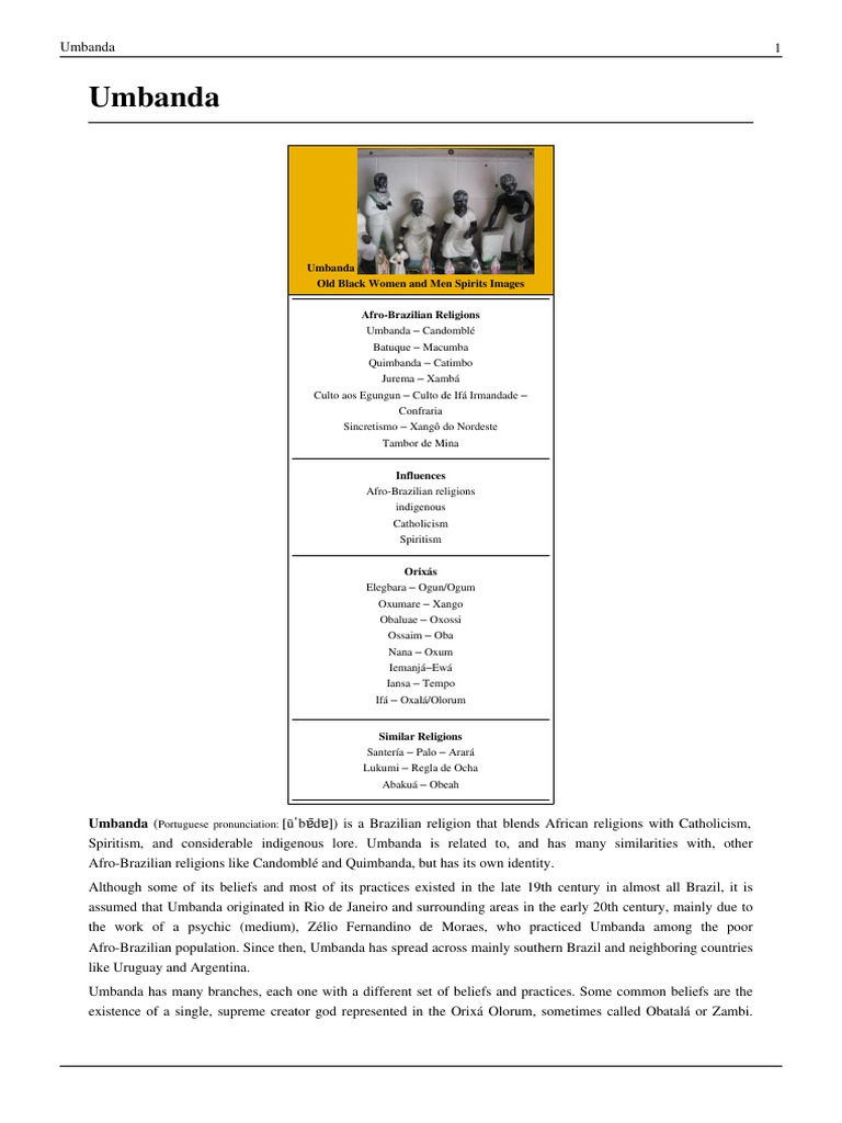 Umbanda (Inglês) | PDF | Religious Faiths | Religion And Belief