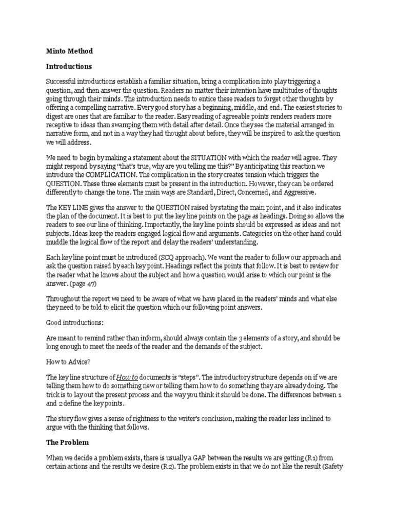 Minto Method.docx | Scientific Method | Question