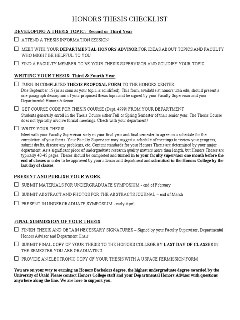 Thesis Checklist Nov 2013 | PDF | Career & Growth