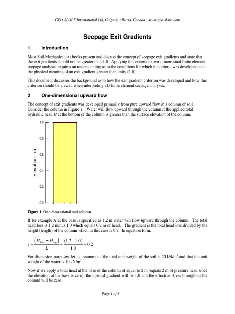Understanding Seepage Exit Gradients | PDF | Science & Mathematics
