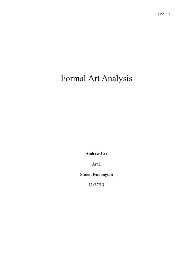 Formal Art Analysis | PDF | Pablo Picasso | Paintings