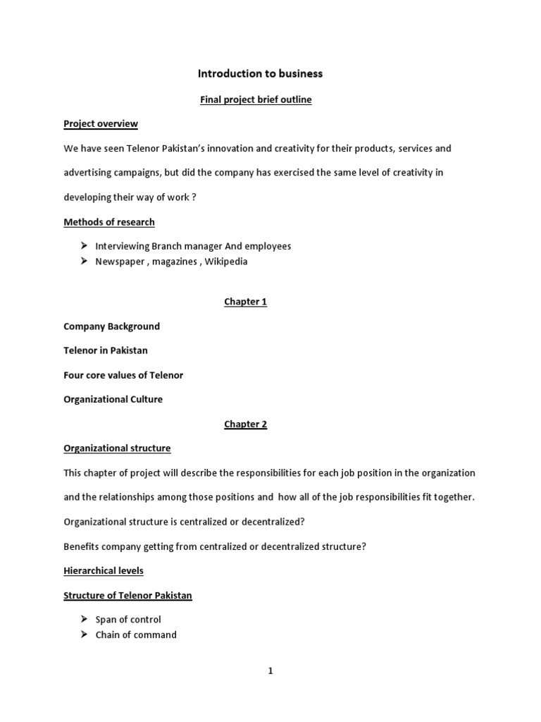 Introduction To Business Project | PDF | Business