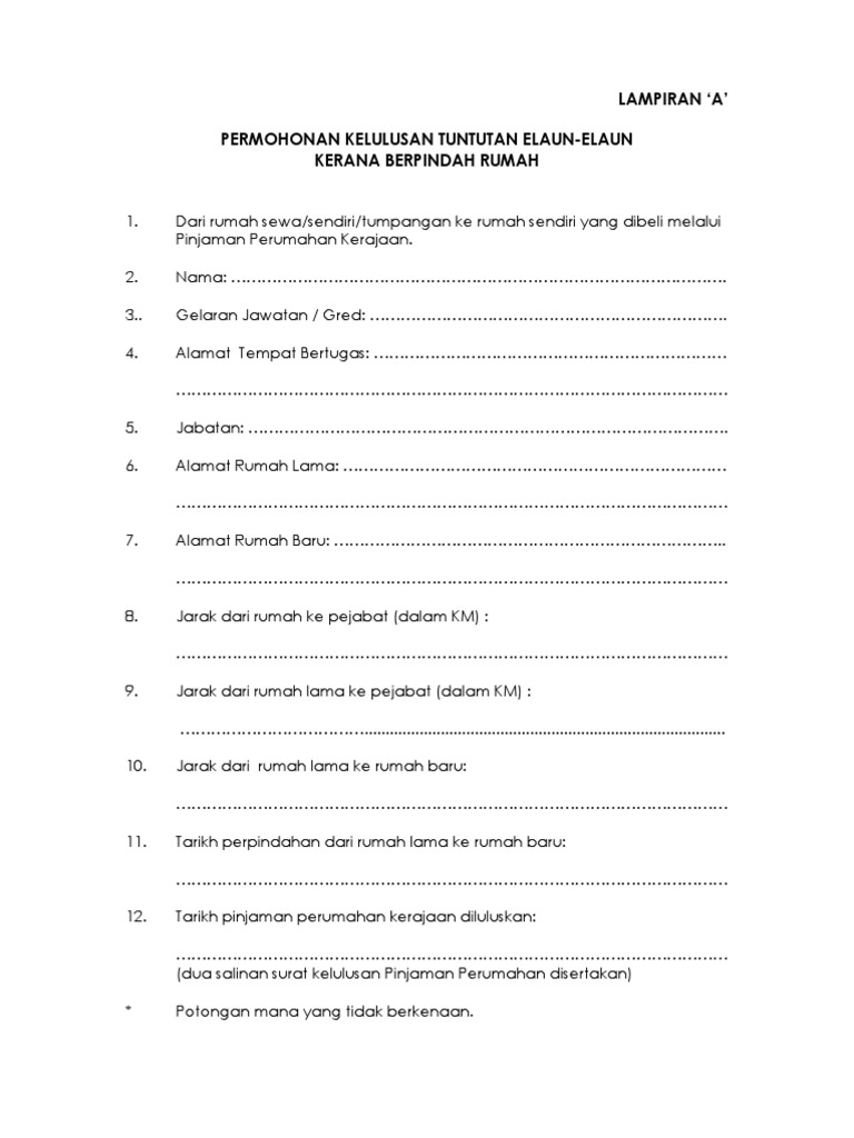 Elaun Pindah - Rumah - Baru | PDF