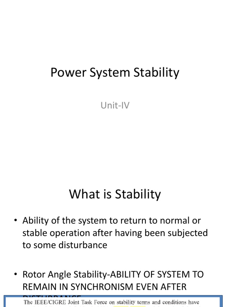 Power System Stability Overview | PDF | Steady State | Stability Theory