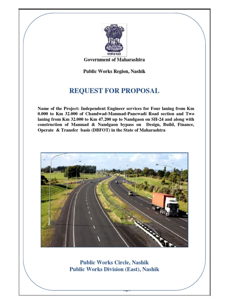 IE For Chandwad - Manmad-Panewadi PDF | PDF | Request For Proposal ...
