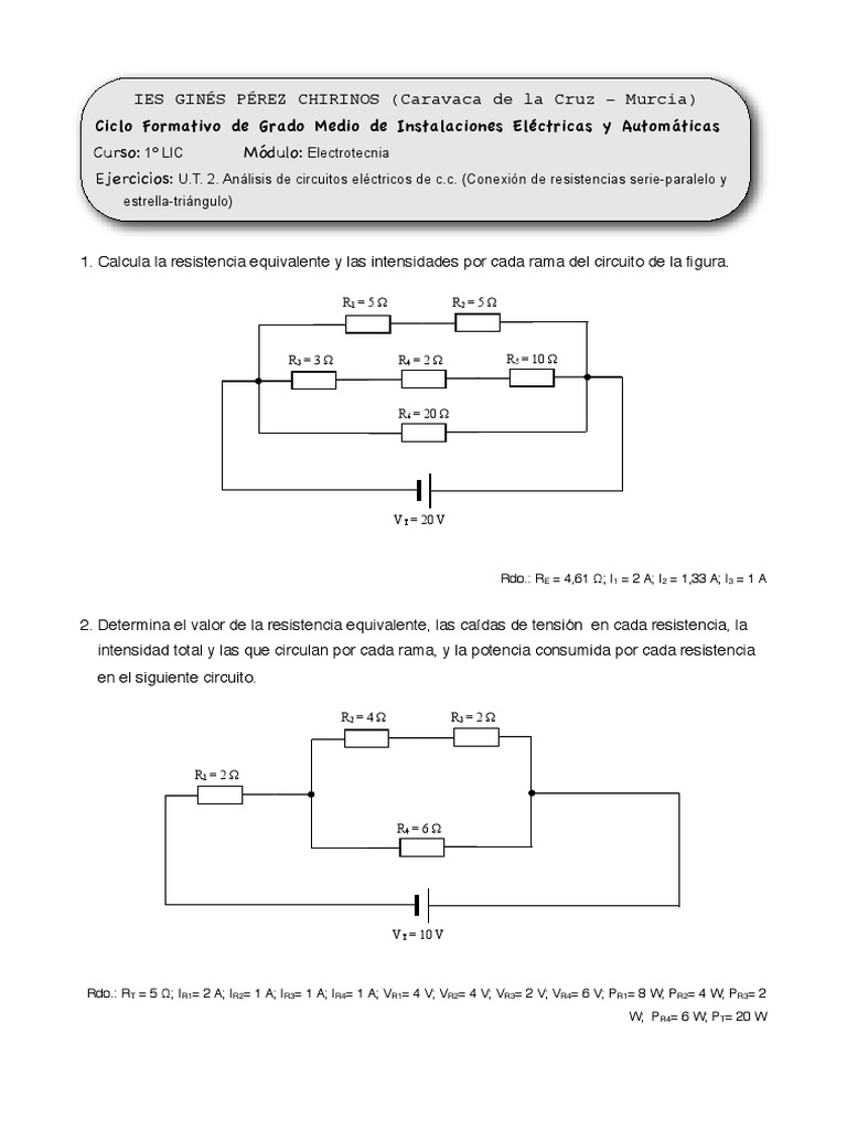 Ejercicios - Circuitos Mixtos | PDF