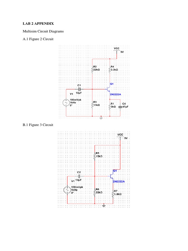 Multisim Circuit Diagrams A.1 Figure 2 Circuit: Lab 2 Appendix | PDF | Teaching Methods ...