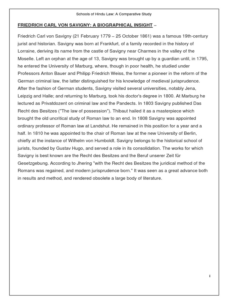 Volksgeist Theory of Savigny - Jurisprudence | PDF | Government ...