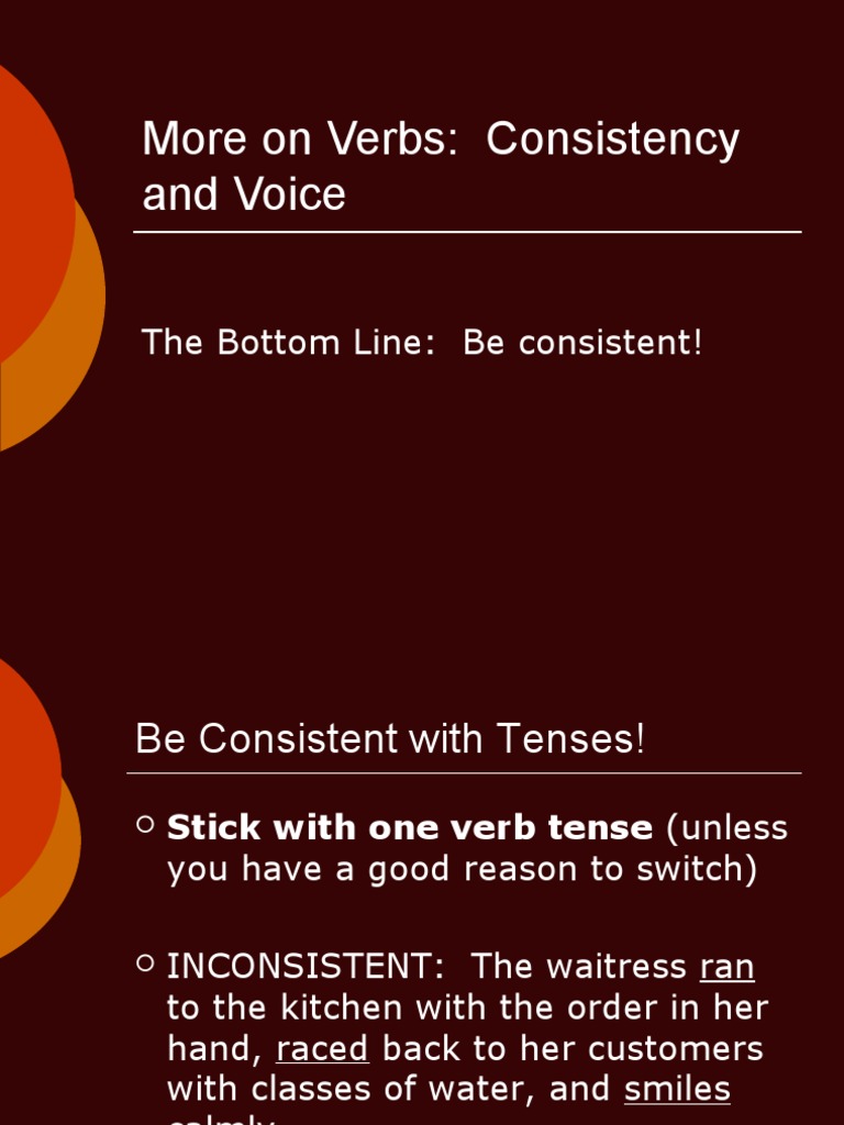CH 24 More On Verbs - Consistency and Voice | PDF | Perfect (Grammar ...
