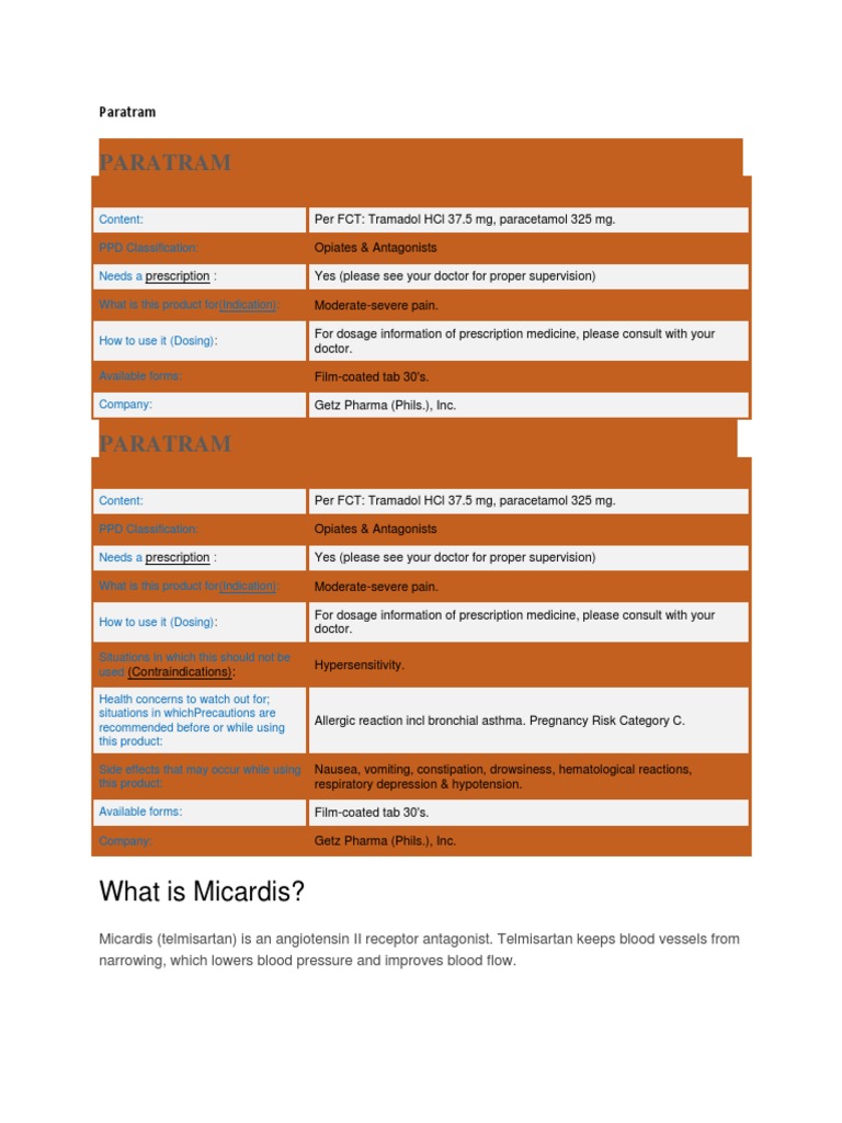 Para Tram Drug Study | PDF | Hypertension | Nonsteroidal Anti ...