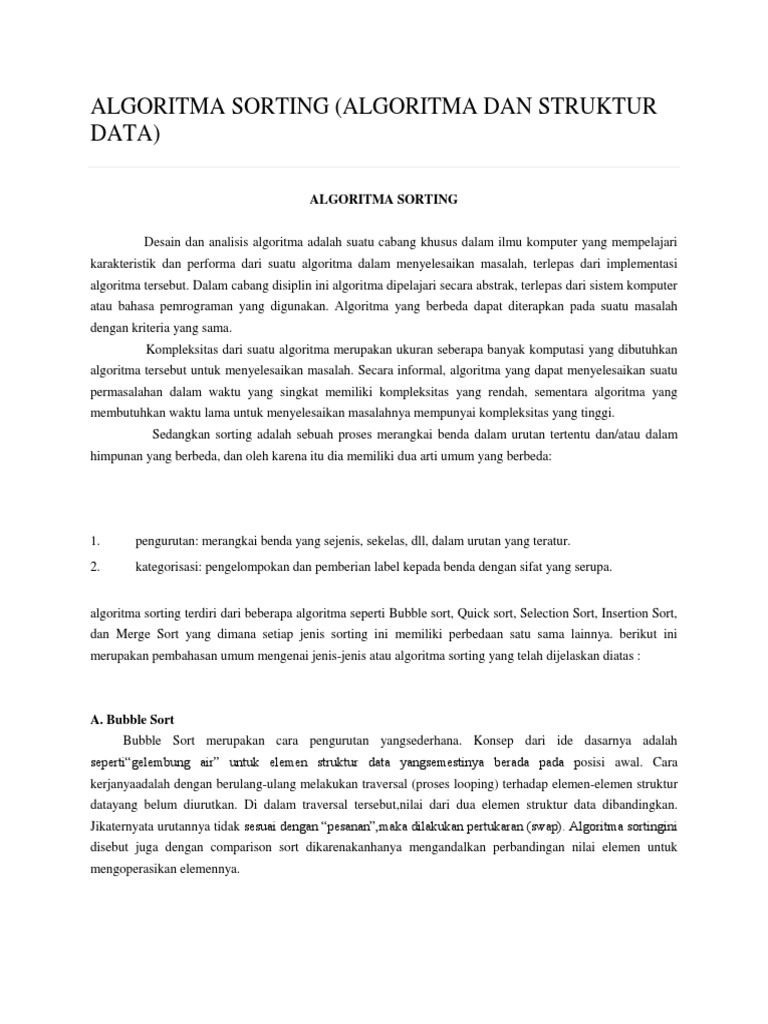 Algoritma Sorting Dan Searching | PDF | Komputer