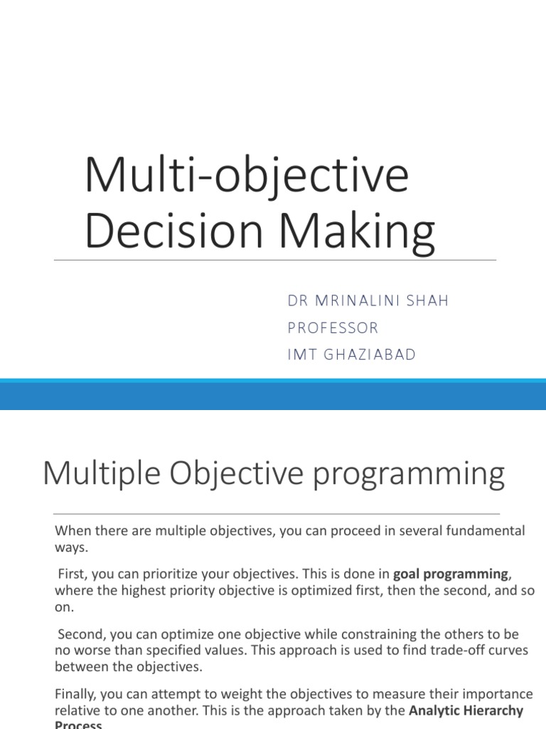 Multi-Objective Decision Making | PDF | Advertising | Loss Function