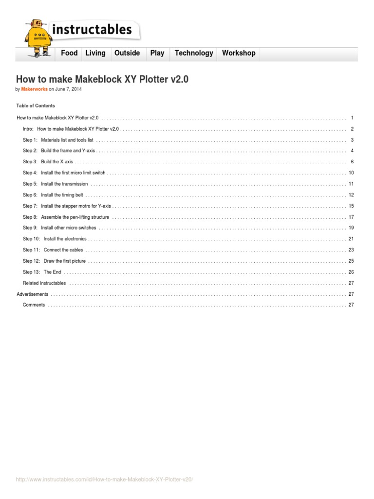 How To Make Makeblock XY Plotter v20 | PDF | Screw | Equipment