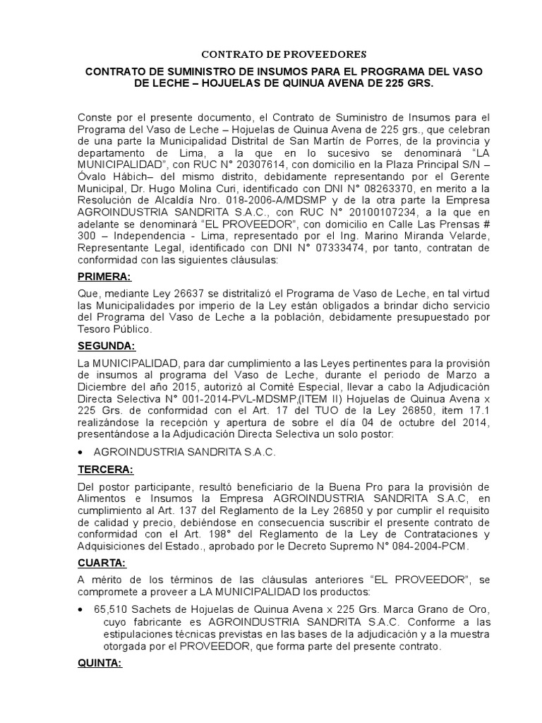 Contrato de Proveedores | PDF | Regulación | Pena capital
