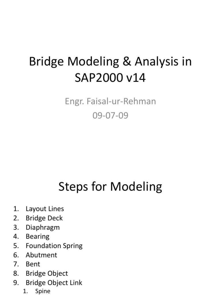 Bridge Analysis Using SAP2000 v14 | PDF | Business | Technology ...