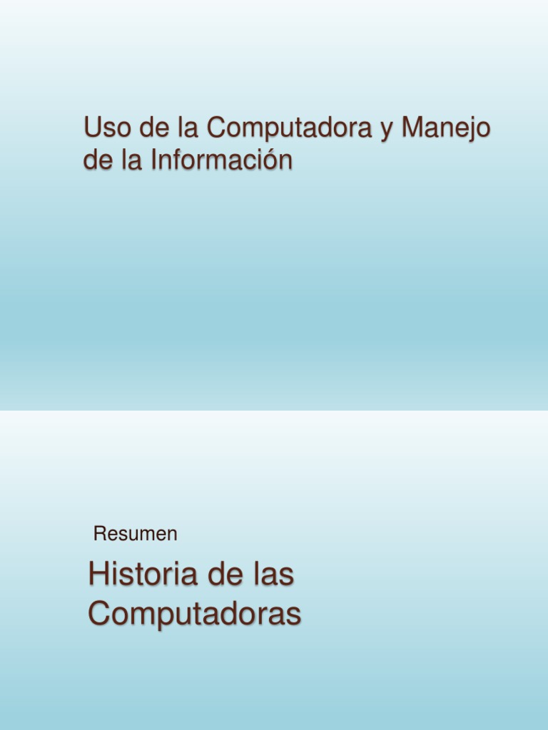 Uso Computadora y Manejo Informacion | PDF | Equipo de oficina ...