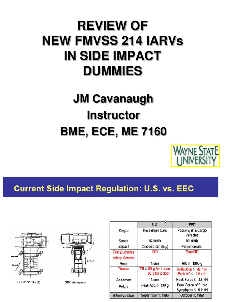 Current Fmvss 214 IARVS | PDF