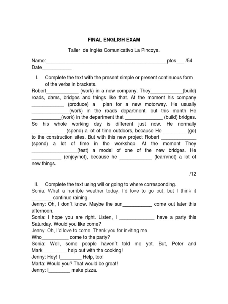 Final Written Test Elementary | Download Free PDF | Rules | Linguistic ...