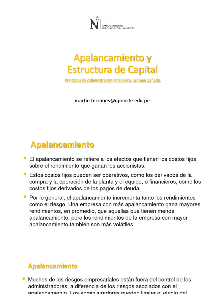 Estructura de Capital | PDF | Apalancamiento (Finanzas) | Compartir (Finanzas)