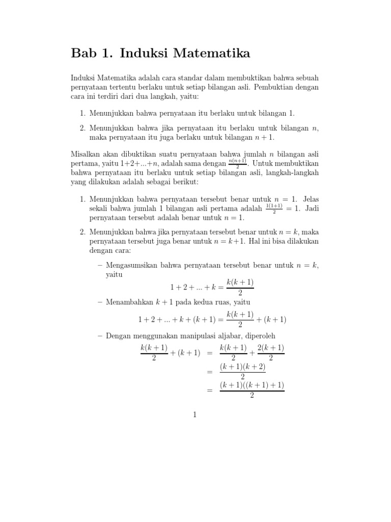 Rumus Induksi Matematika dan Contohnya | PDF