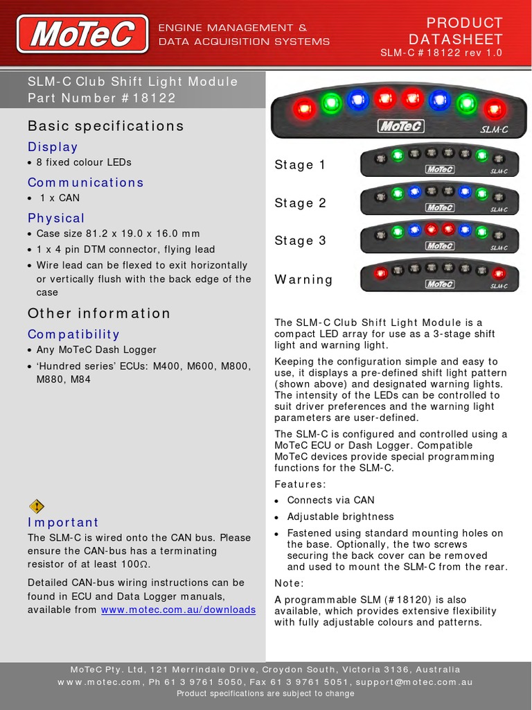 CDS18122 SLM-C Club Shift Light Module PDF | PDF | Light Emitting Diode ...