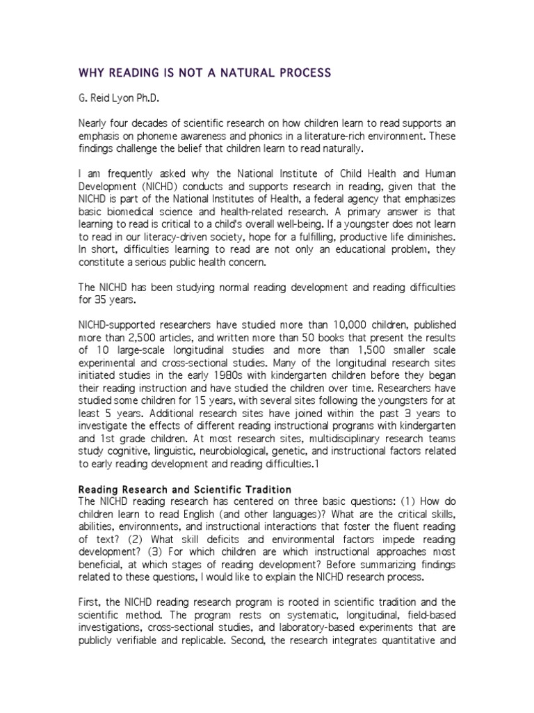 4 Why Reading Is Not A Natural Process | PDF | Learning To Read ...