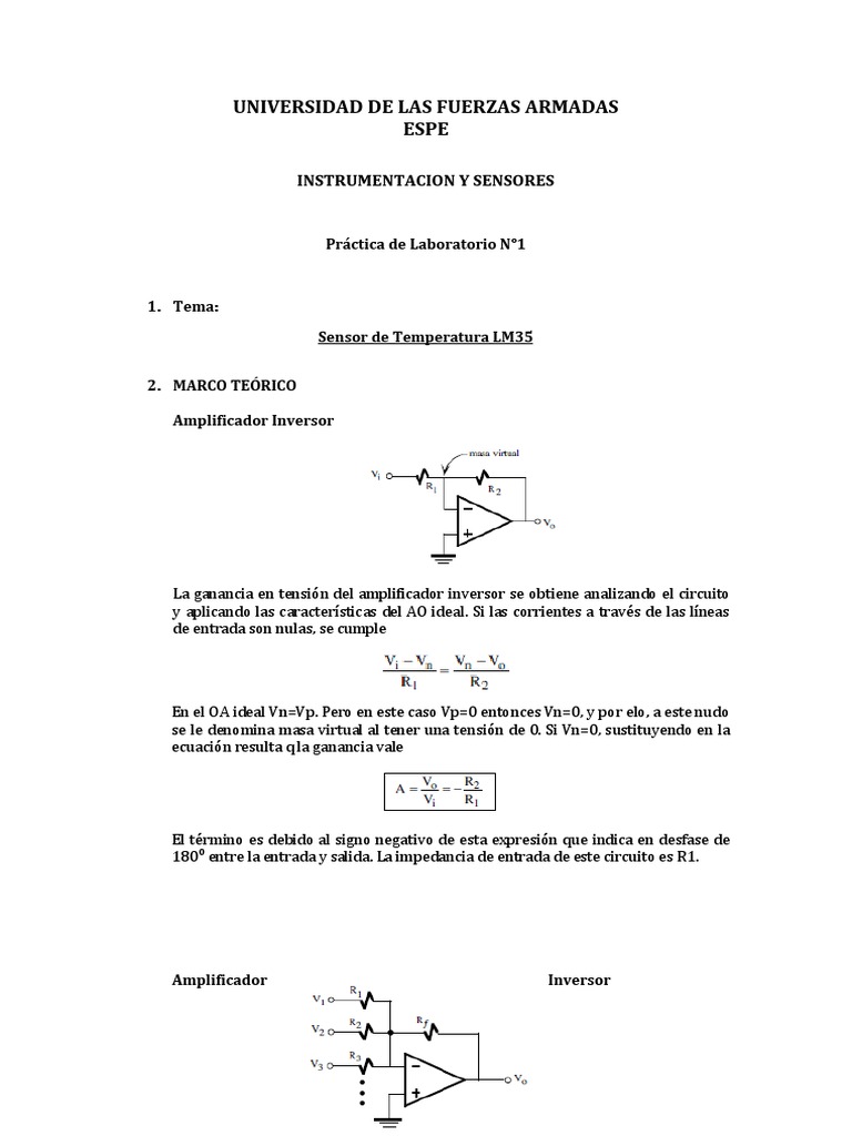 Informe LM35 | PDF | Sensor | Linealidad