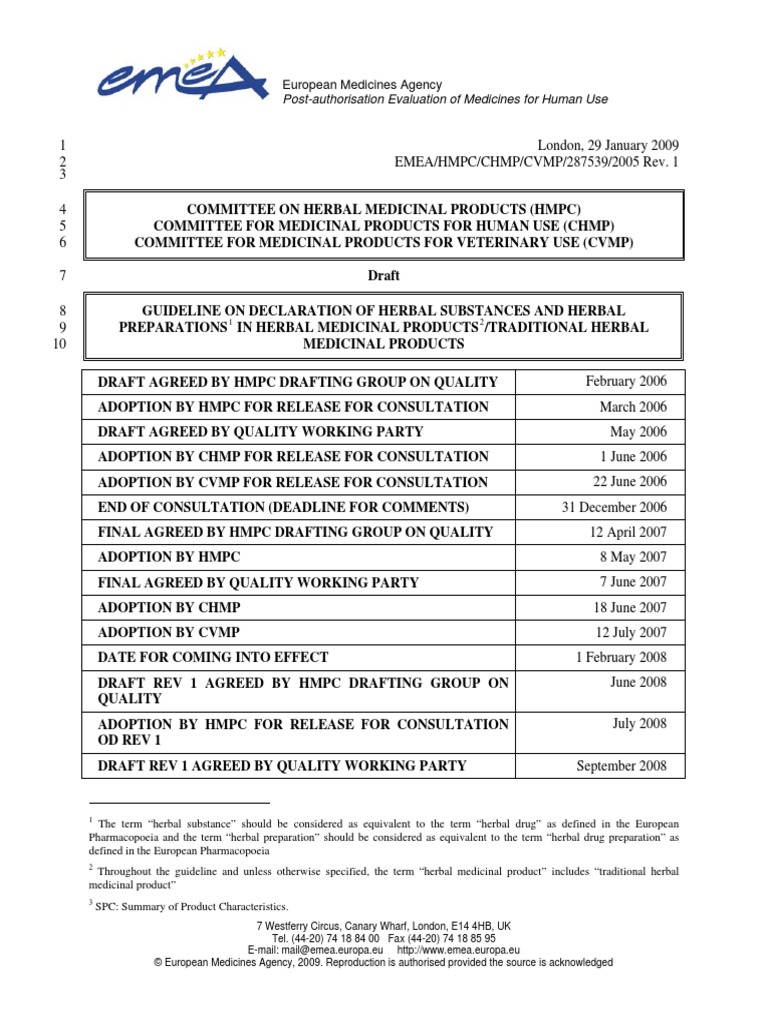 Guideline on Senna SPC Declaration | PDF | Herbalism | Pharmaceutical Drug