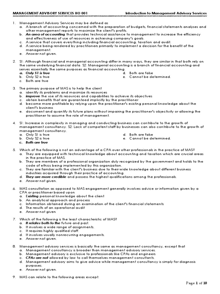 Introduction To MAS | PDF | Certified Public Accountant | Consultant