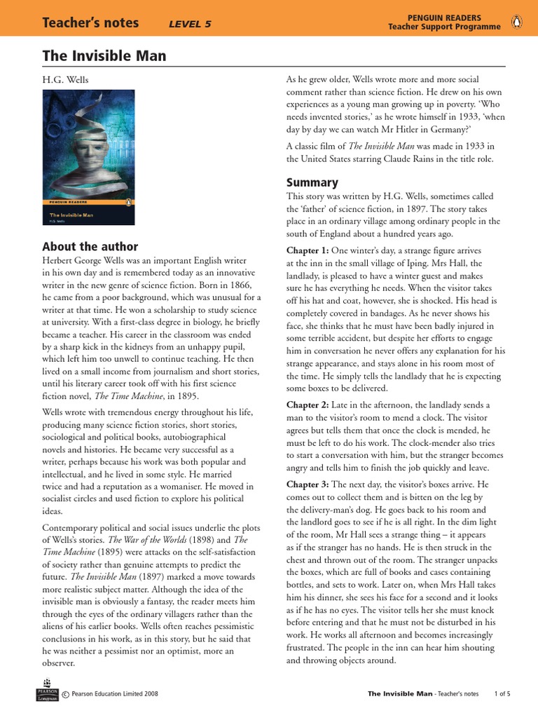 Teacher's Notes on The Invisible Man | PDF | History | Mystery ...