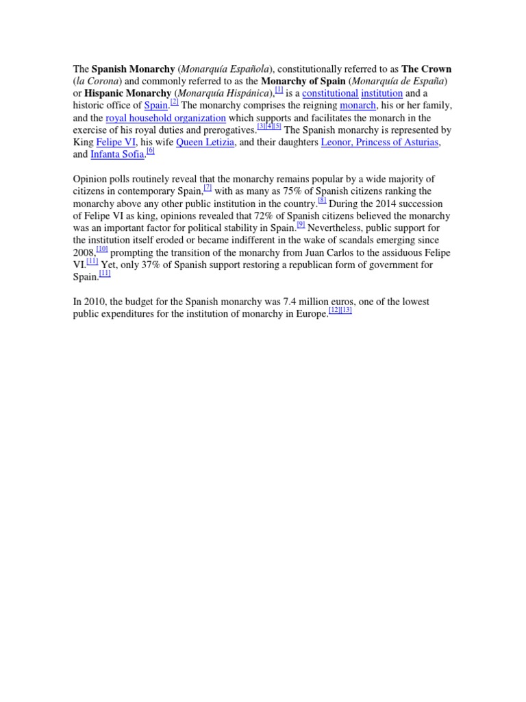 Overview of the Spanish Monarchy | PDF