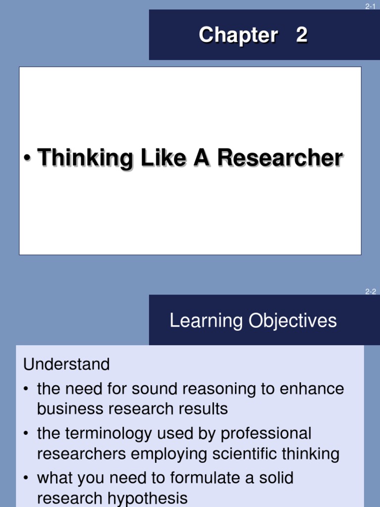 Thinking Like A Researcher | PDF | Hypothesis | Inductive Reasoning