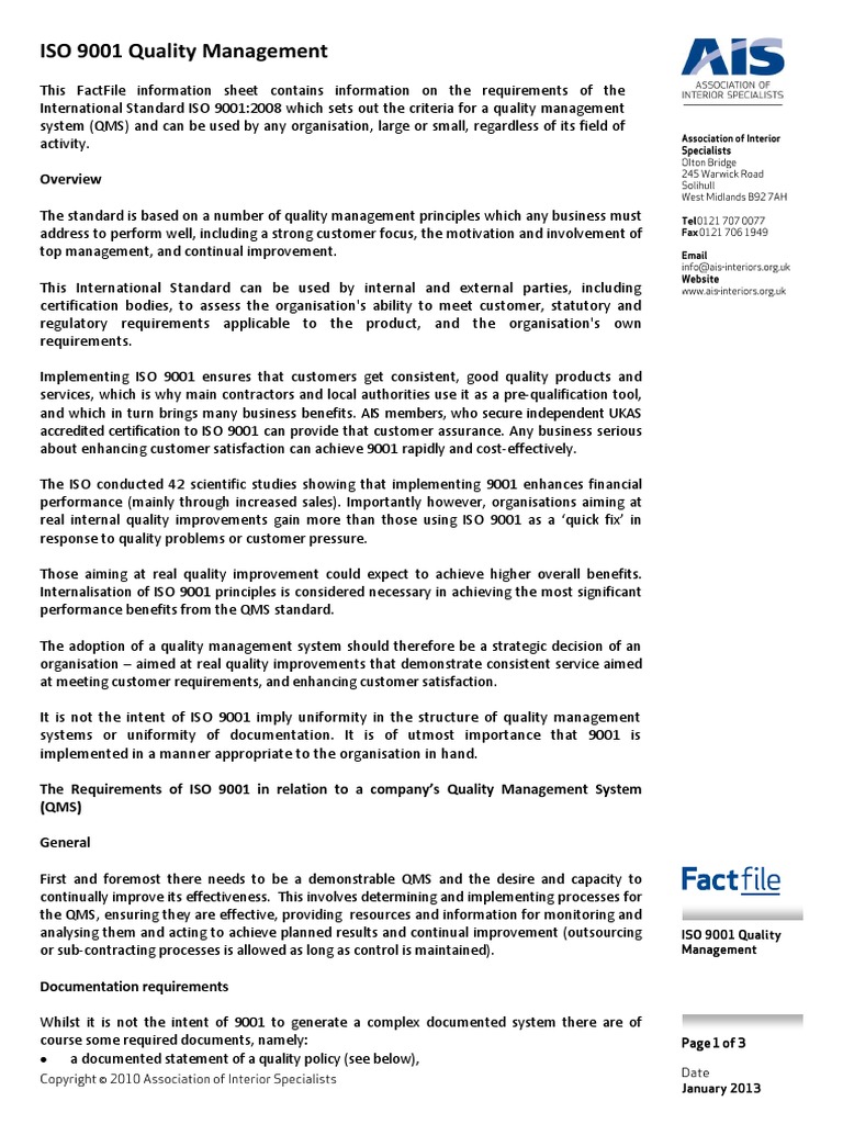 Business Development ISO 9001 Quality Management | PDF | Iso 9000 ...