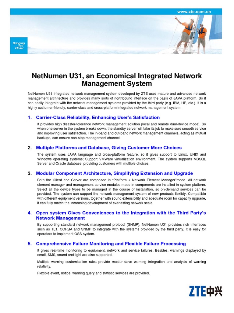 NetNumen U31 Highlights | PDF | Cross Platform | Computer Network