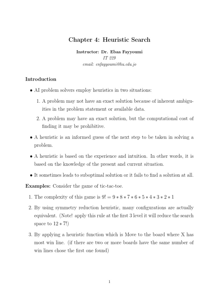 Chapter4 - Heuristic Search | PDF | Applied Mathematics | Computer Programming