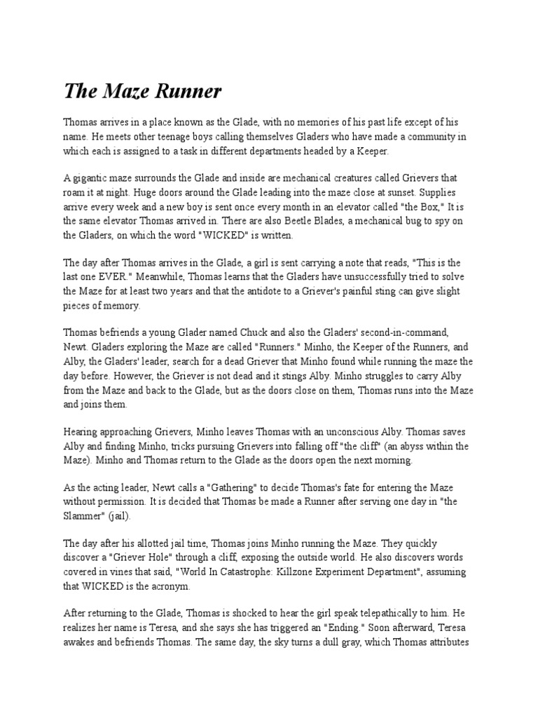 The Maze Runner | PDF | Leisure | Violence