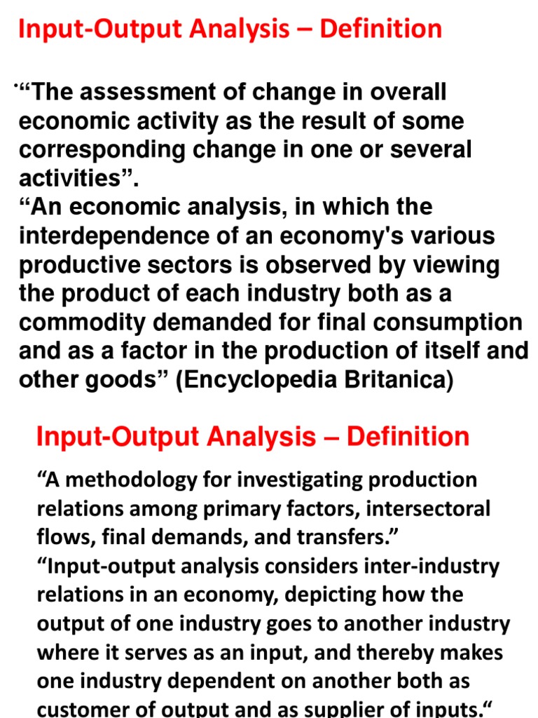 Input Output | PDF | Input–Output Model | Economic Theories
