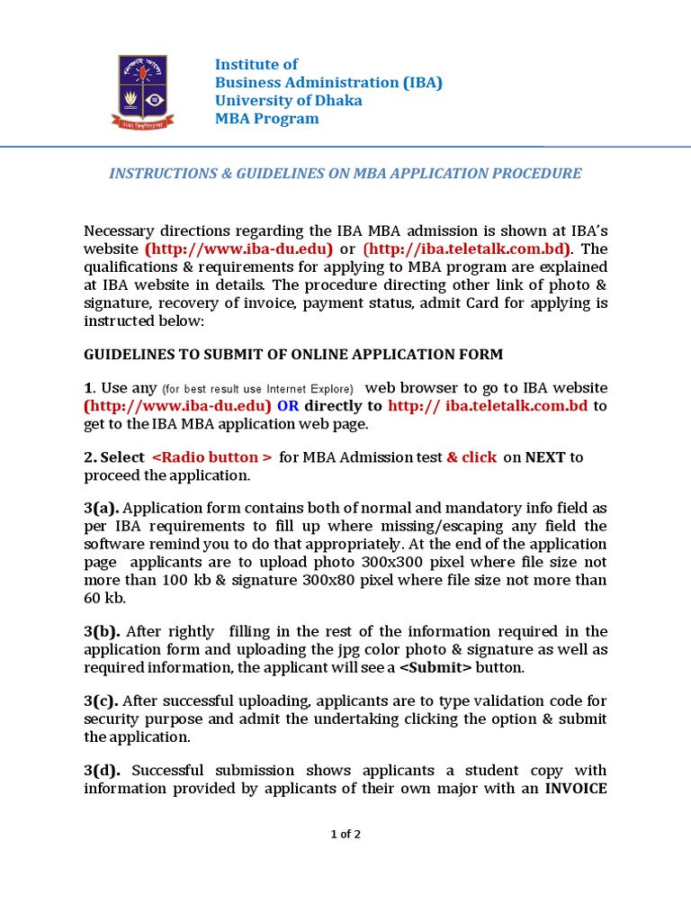 IBA Instructions | PDF