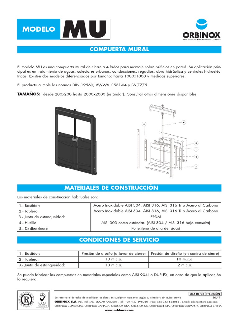 Compuerta Mural 1 | PDF | Acero | Neumático