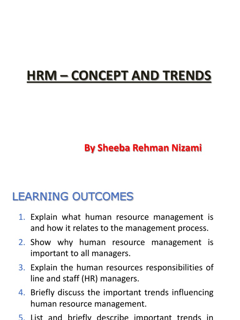 HRM - Basic Concepts and Trensd | Human Resource Management | Systems ...
