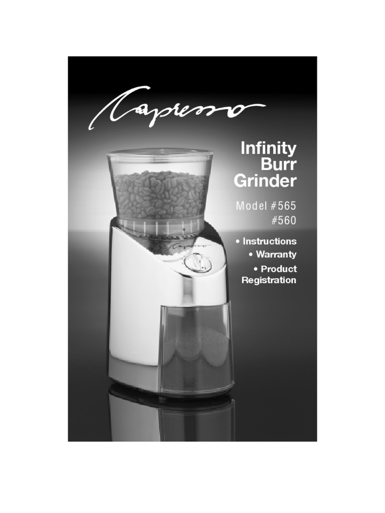 Capresso Infinity Grinder | PDF | Coffee | Food And Drink Preparation