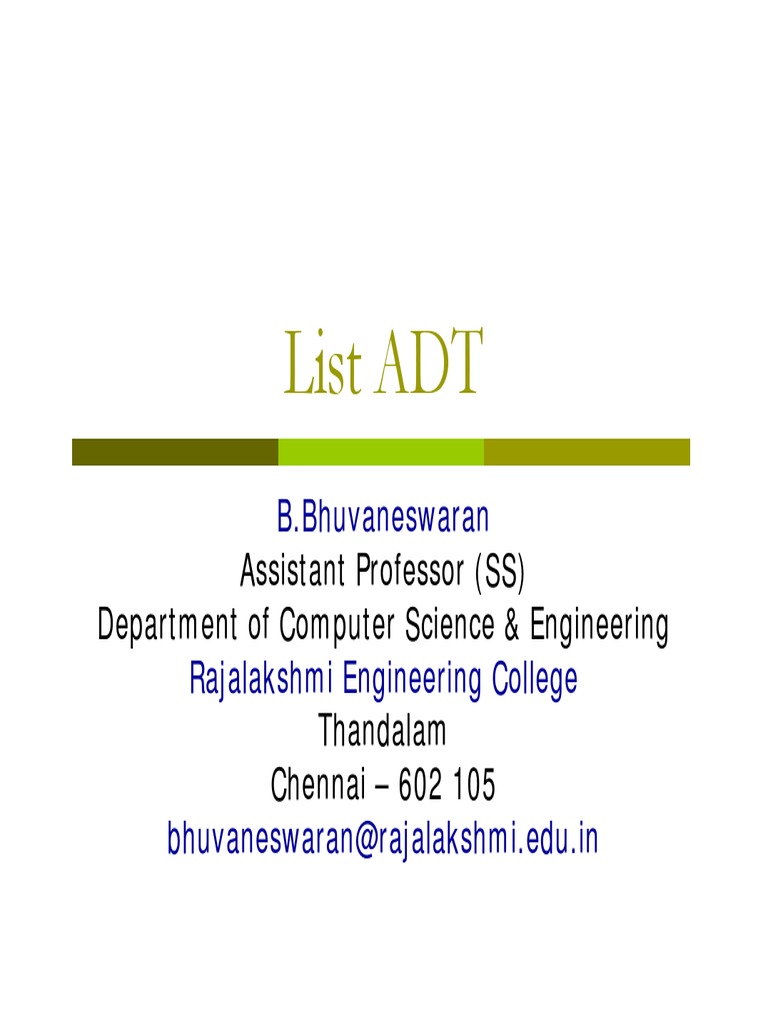 List ADT | PDF | Array Data Structure | Software Development List ADT | PDF | Array Data Structure | Software Development