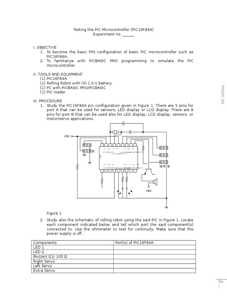 PIC16F84A Robotics Tutorial | PDF | Pic Microcontroller | Microcontroller