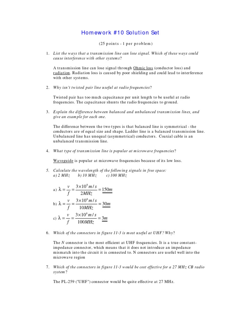 Homework 10 | Download Free PDF | Transmission Line | Capacitor