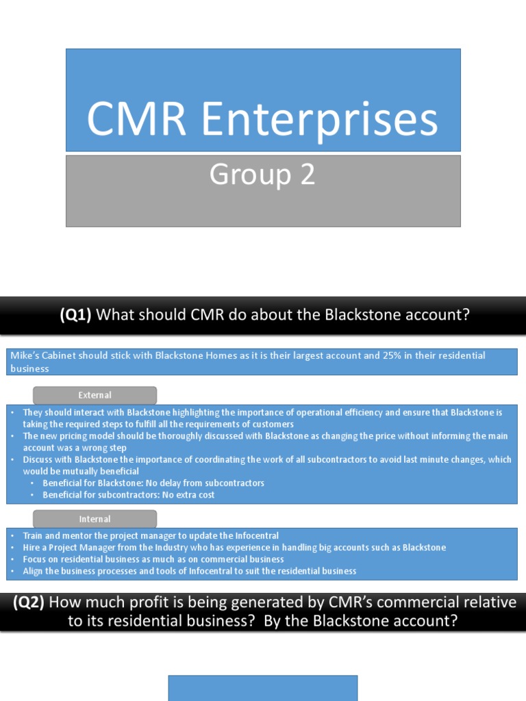 CMR | PDF | The Blackstone Group | Business Process