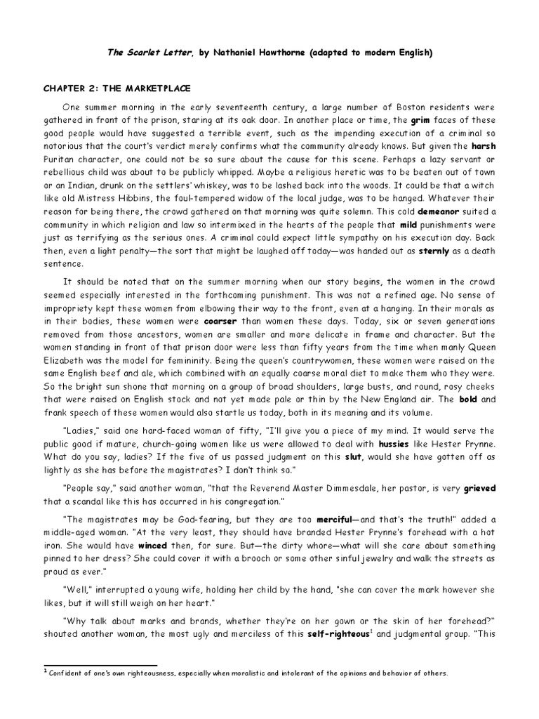 The Scarlet Letter - Chapter 2 | PDF | The Scarlet Letter | Shame