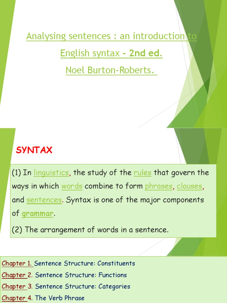 Sentence Structure Constituents | Syntax | Phrase