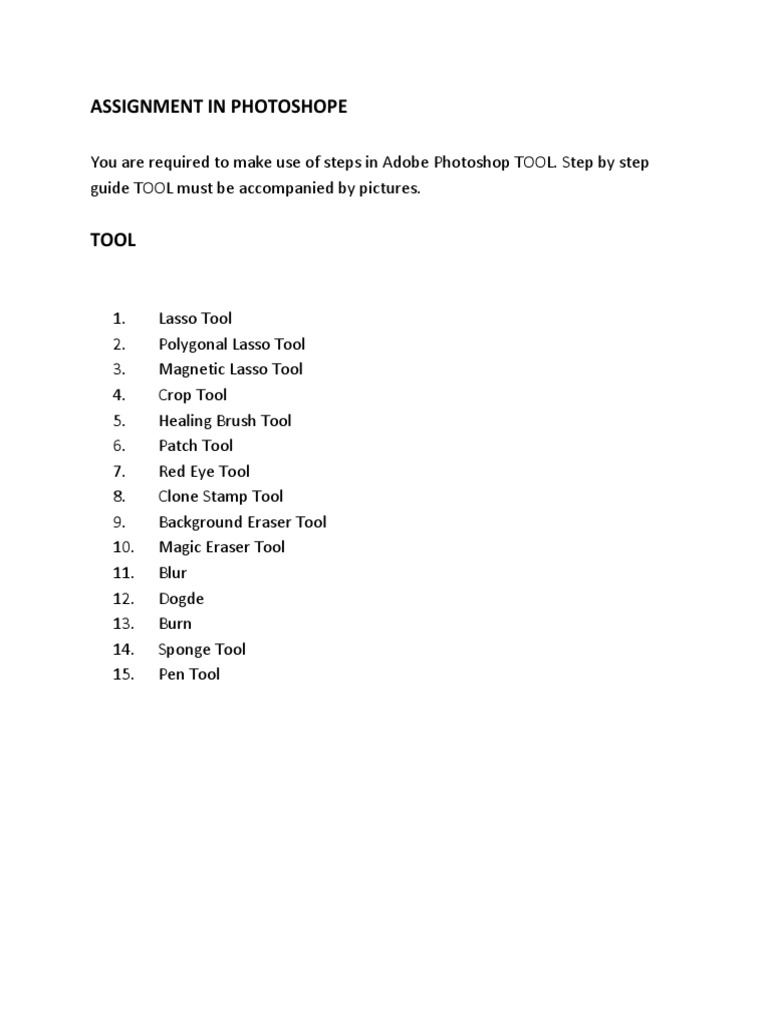 Assignment in Photoshop | Adobe Photoshop | Graphic Design | Free 30 ...