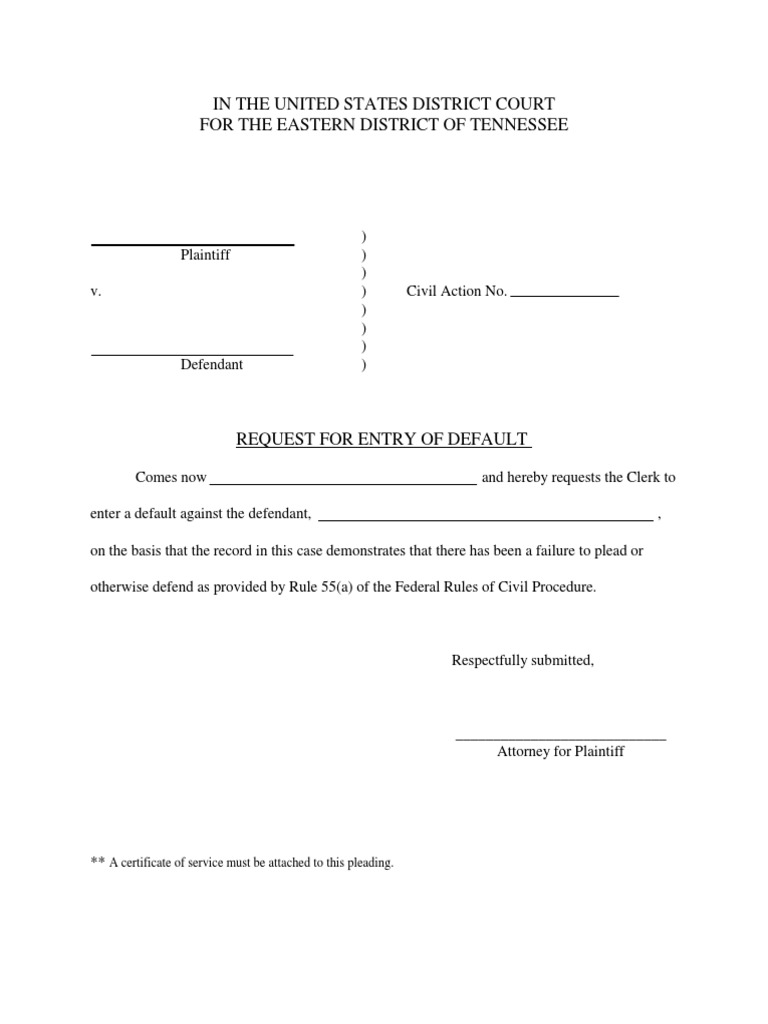 Request for Default Entry in Court | PDF | Law